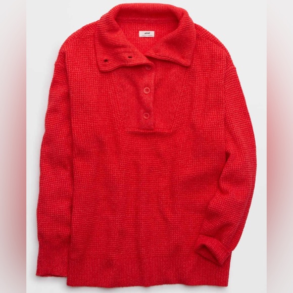 aerie | Sweaters | Aerie Vibrant Red Cowl Neck Sweater | Poshmark